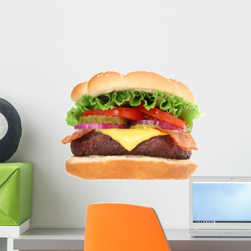 Bacon Cheeseburger Wall Mural Decal Sticker, Wallmonkeys Peel & Stick ...