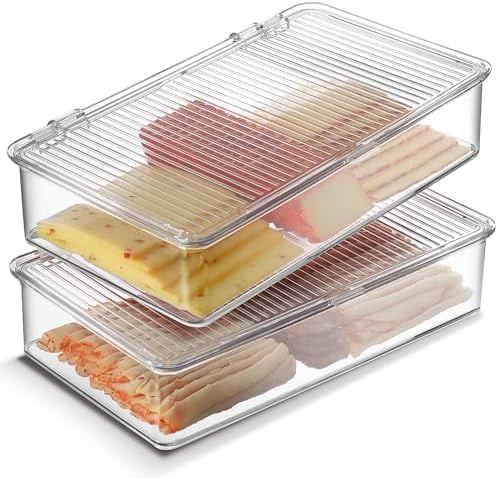 Bacon Container For Refrigerator (2 Pack) Fridge Storage Organizer ...