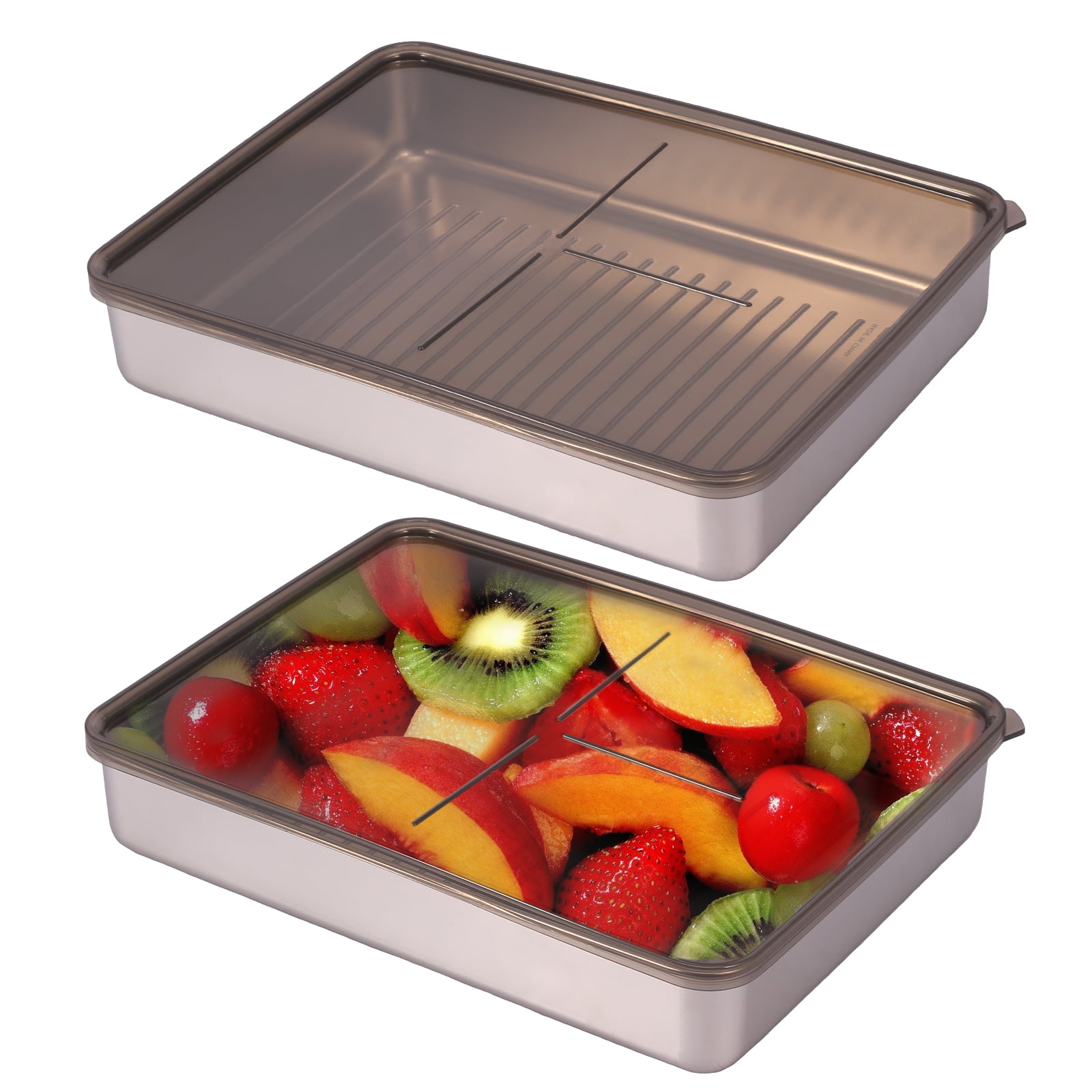 Bacon Container for Refrigerator, 2Pcs 304 Stainless Steel Airtight ...