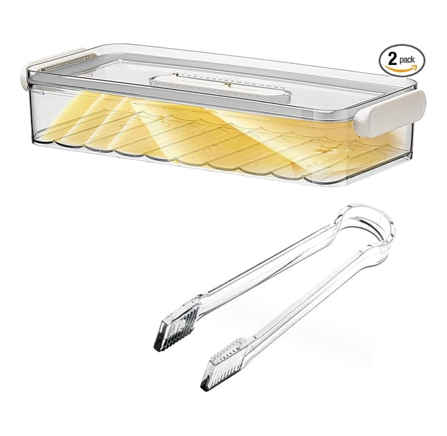 Bacon Container for Refrigerator, Plastic Bacon Keeper with Tong ...