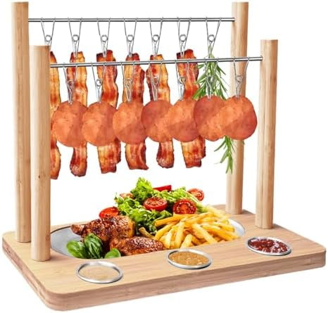 Bacon Display Rack, Wood Bacon Serving Dishes, Bacon Hanger Charcuterie ...
