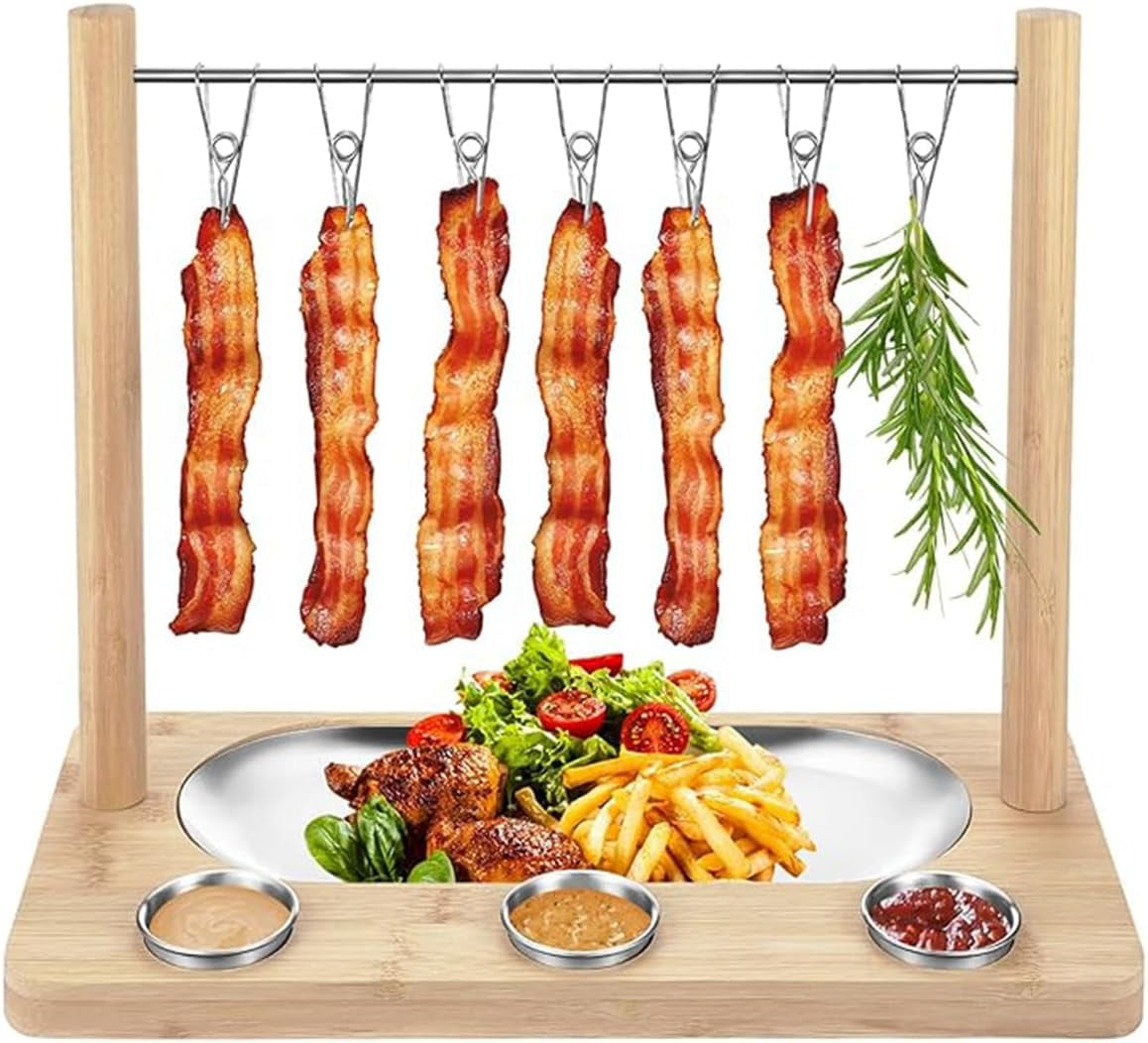 Bacon Display Rack, Wood Bacon Serving Dishes, Bacon Hanger Charcuterie ...