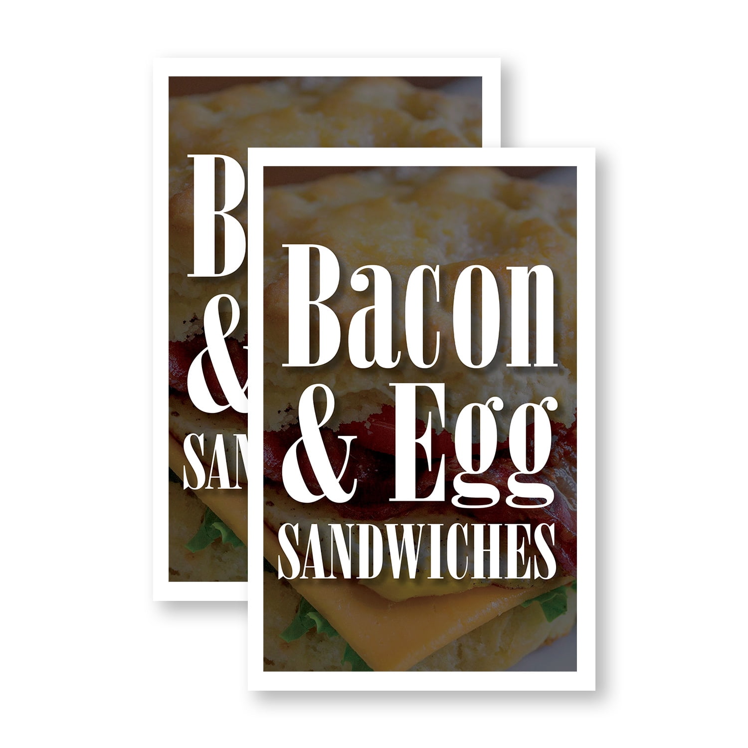 Bacon & Egg Sandwiches (2-Pack) 24 Inch x 36 Inch Vinyl Decals | Sign ...