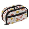 Bacon Eggs Pattern PVC Pencil Case Water-Repellent Clear Window Pencil ...
