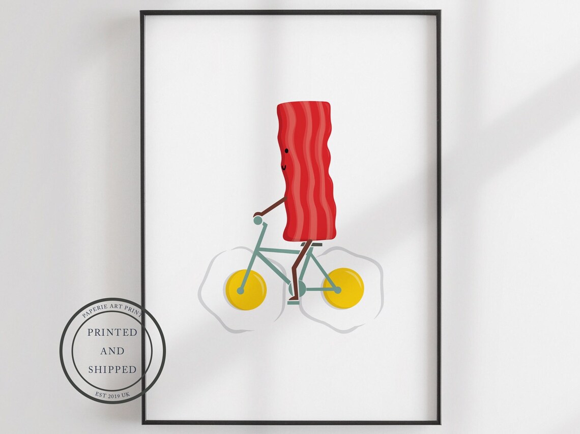Bacon And Eggs Print, Breakfast Wall Art, Wall Decor, Kitchen Print ...