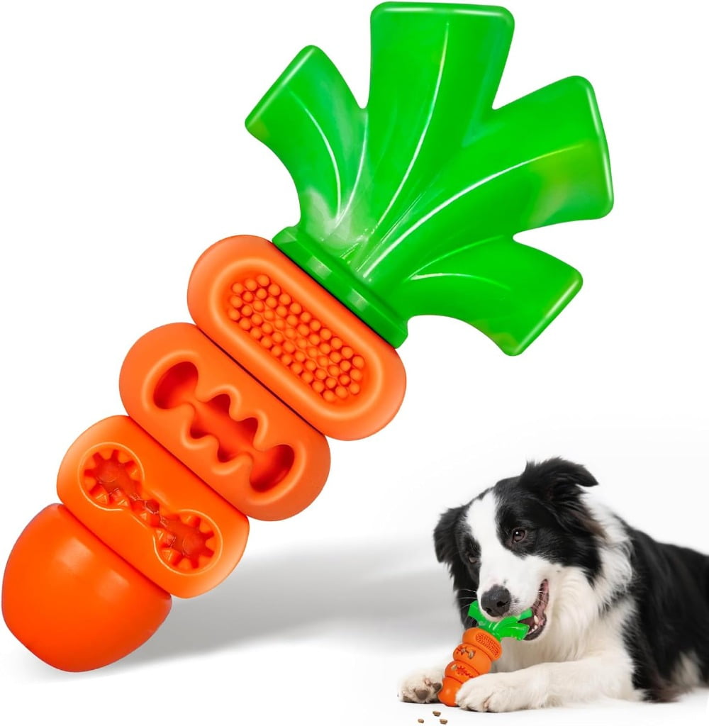 Bacon Flavored Dog Toys for Aggressive Chewers, Tough Dog Chew Bone, Durable Nylon & Rubber ...