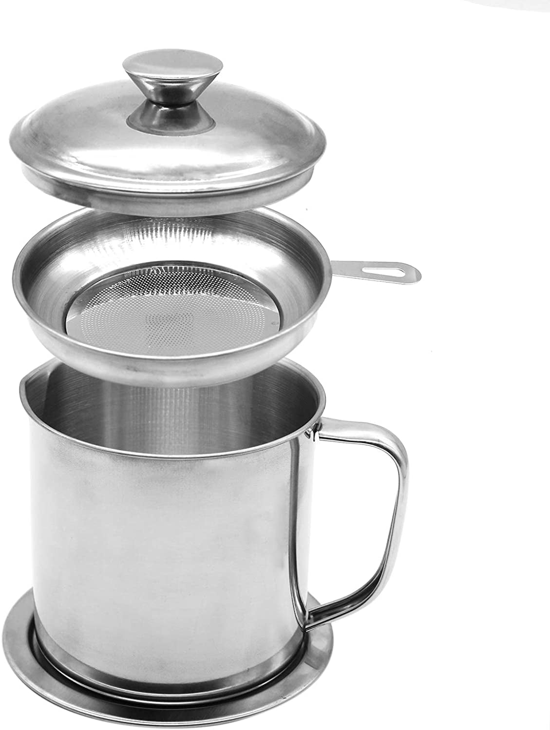 Bacon Grease Container, 304 Stainless Steel Oil Grease Container Grease ...