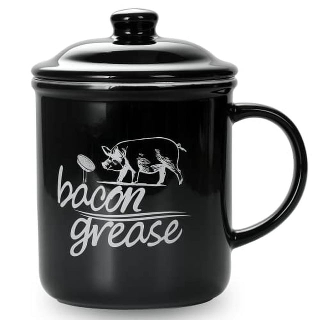 ONTUBE Black Ceramic Lead Free Grease Food Storage Jar - Walmart.com
