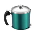 Bacon Grease Container With Strainer, 40 oz Stainless Steel Oil ...