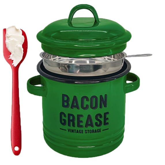 Bacon Grease Container with Strainer - 46OZ Large Capacity,with ...