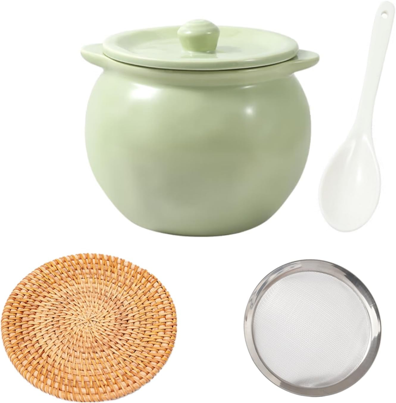 Bacon Grease Container with Strainer, Ceramic Bacon Grease Saver with ...