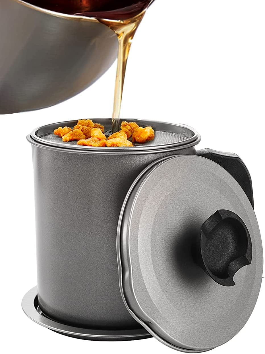 Bacon Grease Container with Strainer, Grease Catcher 1.4L, Cooking Oil ...