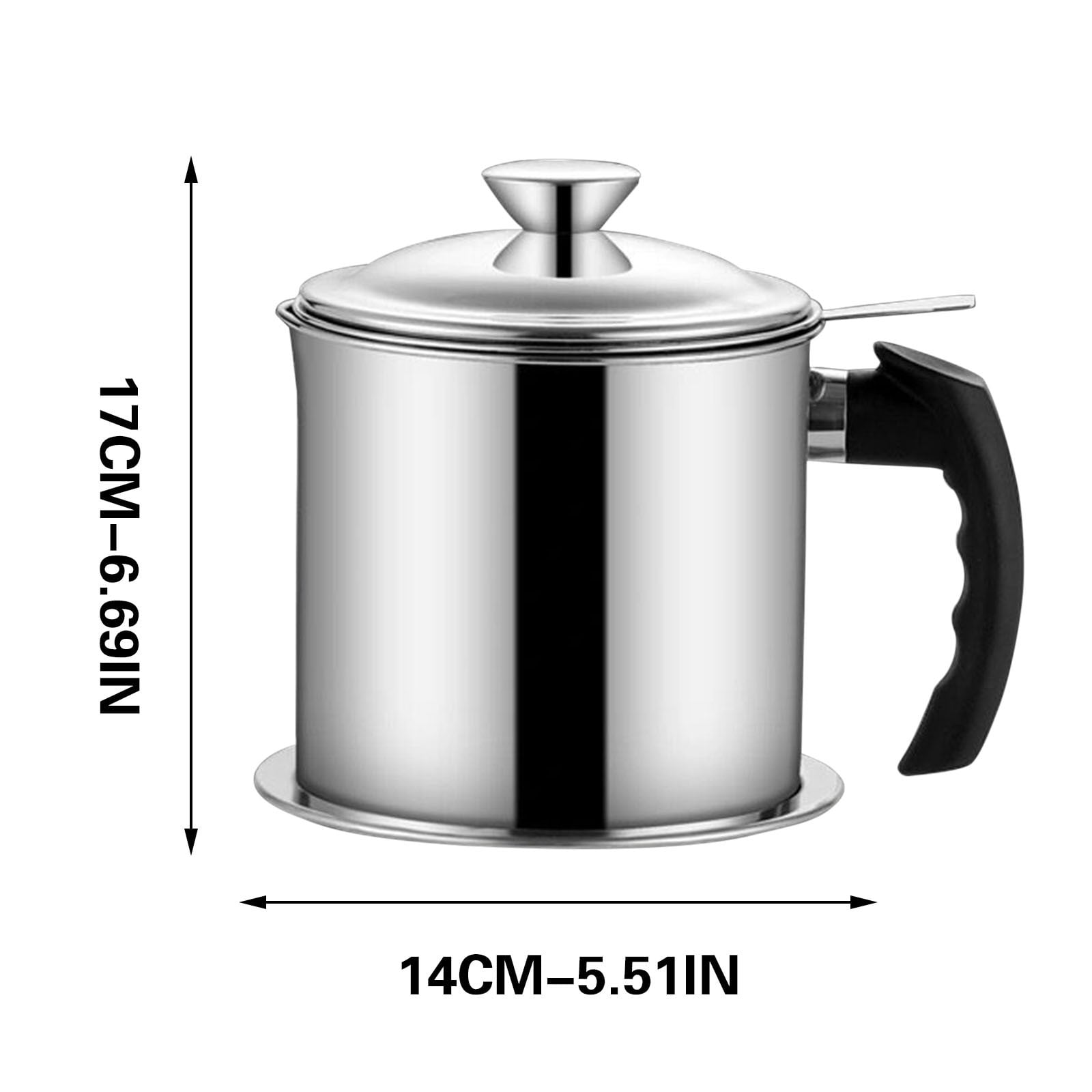 Bacon Grease Container With Strainer, Stainless Steel Oil Container ...