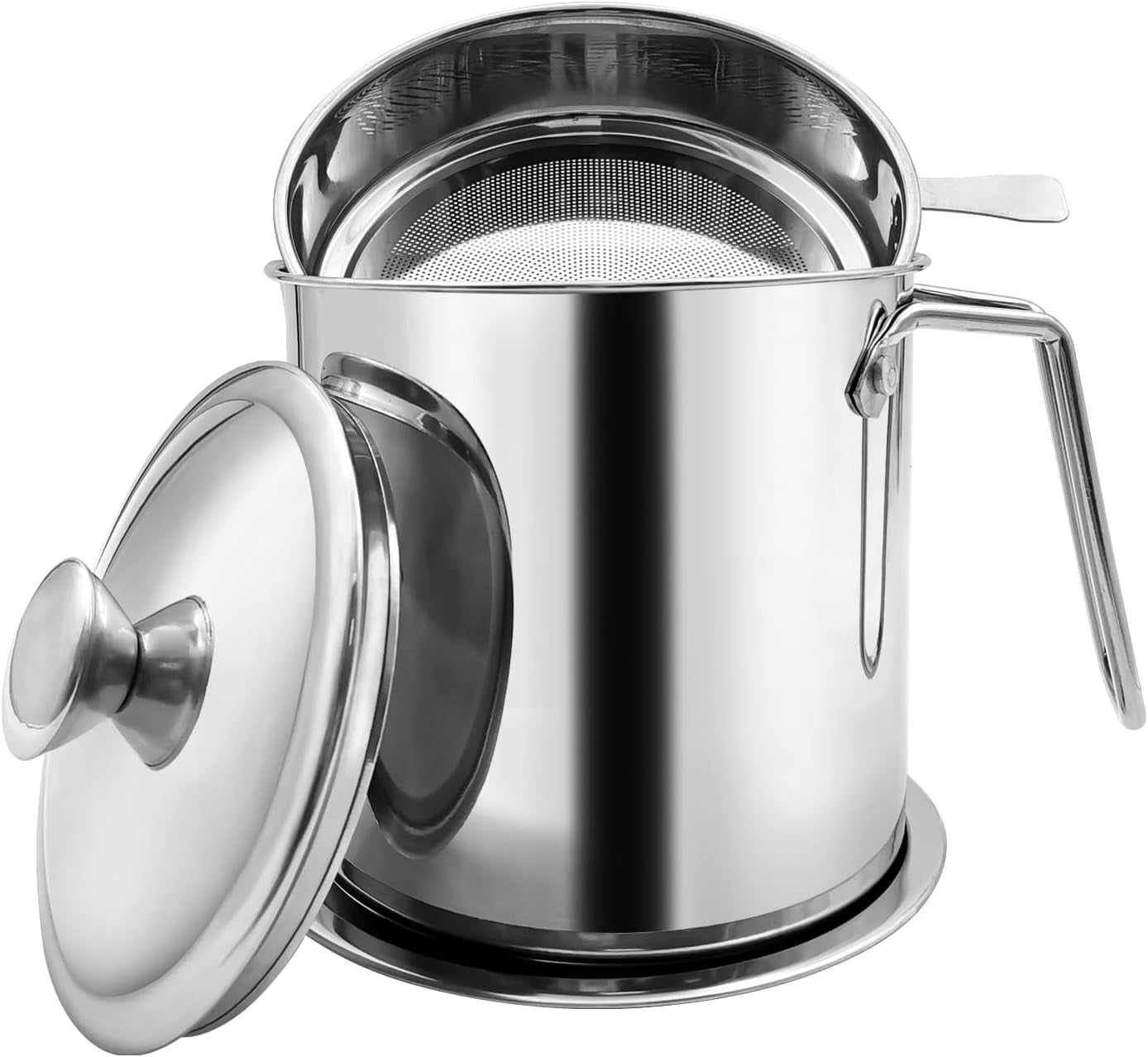 Bacon Grease Container With Strainer, 2.1L Grease Strainer and ...