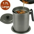 1.7L Bacon Grease Container with Strainer - Stainless Steel Cooking Oil ...