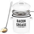 Bacon Grease Container with Strainer - Large 46OZ Kitchen Oil Storage ...