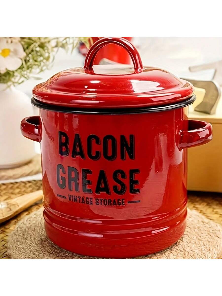Bacon Grease Container with Strainer and Lid, 46oz Large Capacity ...