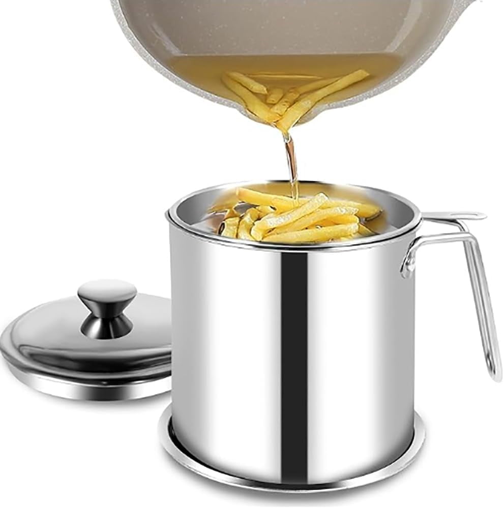 Bacon Grease Saver With Strainer,Grease Container For Kitchen,Bacon ...