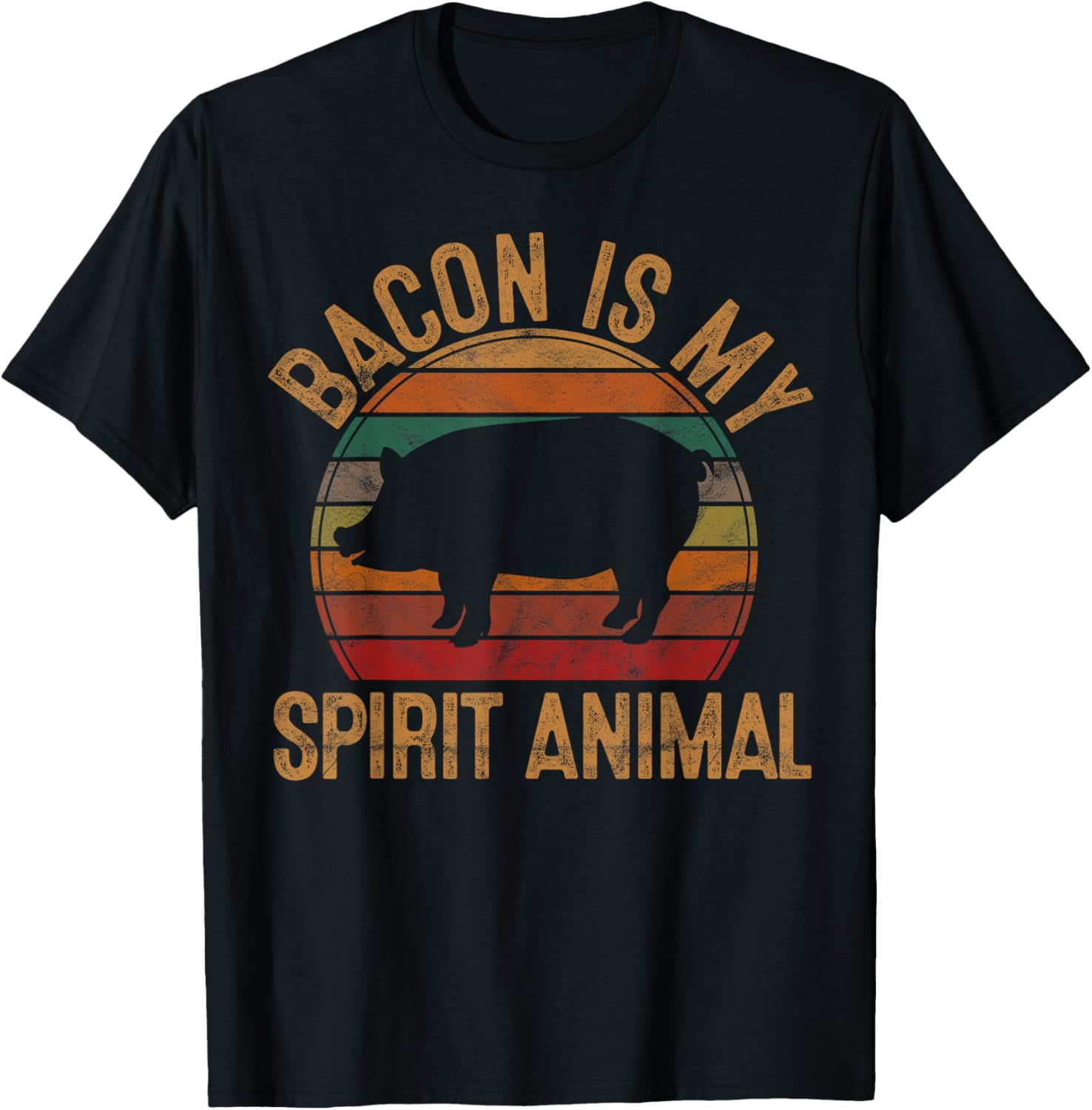Bacon Is My Spirit Animal Gift Retro BBQ Costume Pork Grill T-Shirt ...