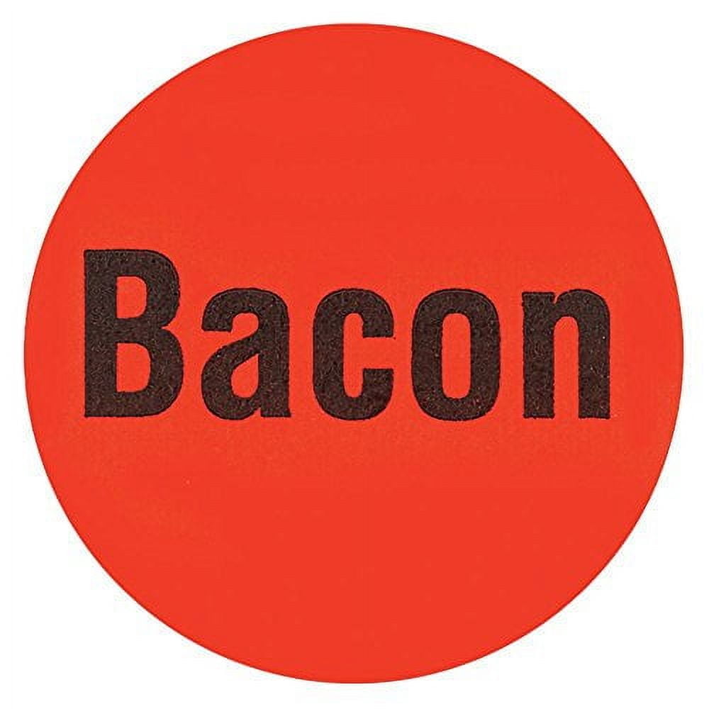 Bacon Label Red Deli Dot Packaging Labels Black Imprint - 1"Dia 1000 ...