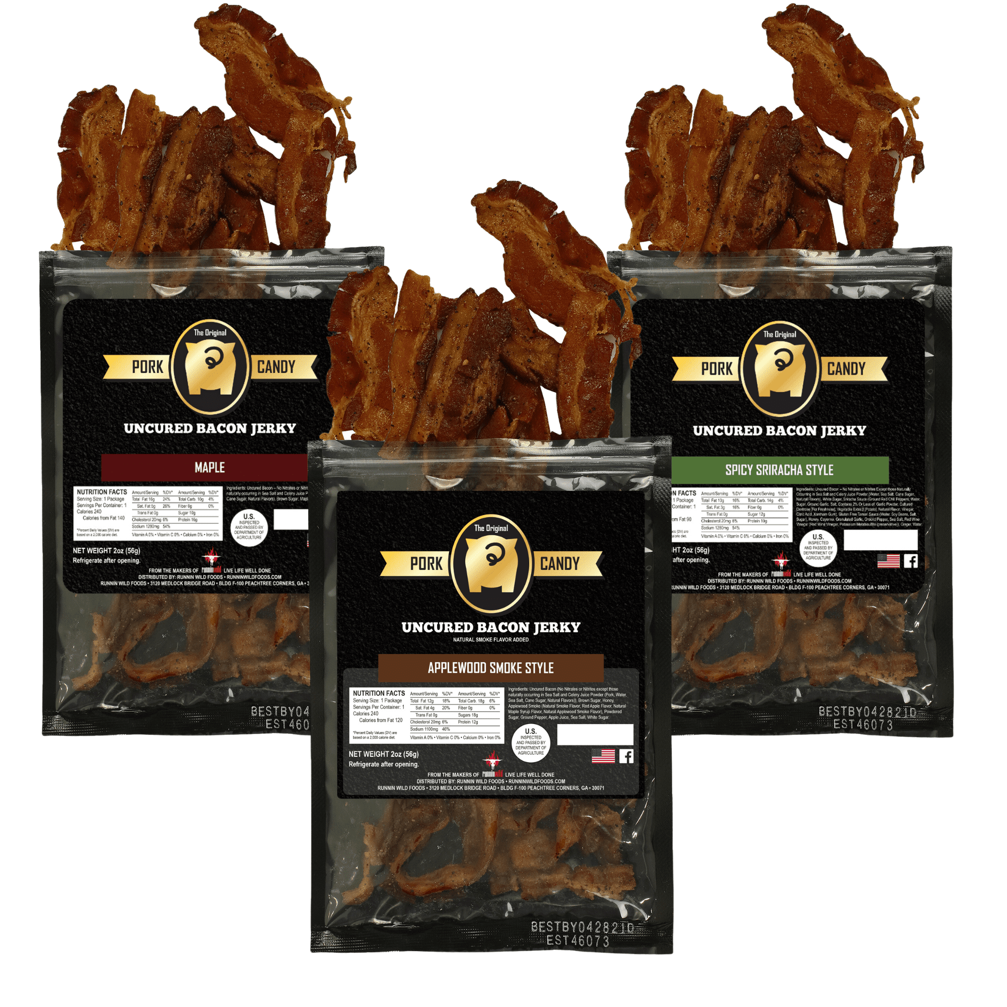 Bacon Lover Variety Pack | Applewood Smoke, Spicy Sriracha, and Maple ...