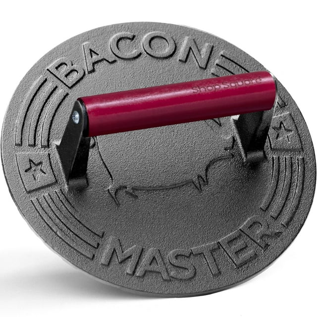 Bacon Master Cast Iron Bacon Press, 8.5-Inch Bacon Press for Griddle ...