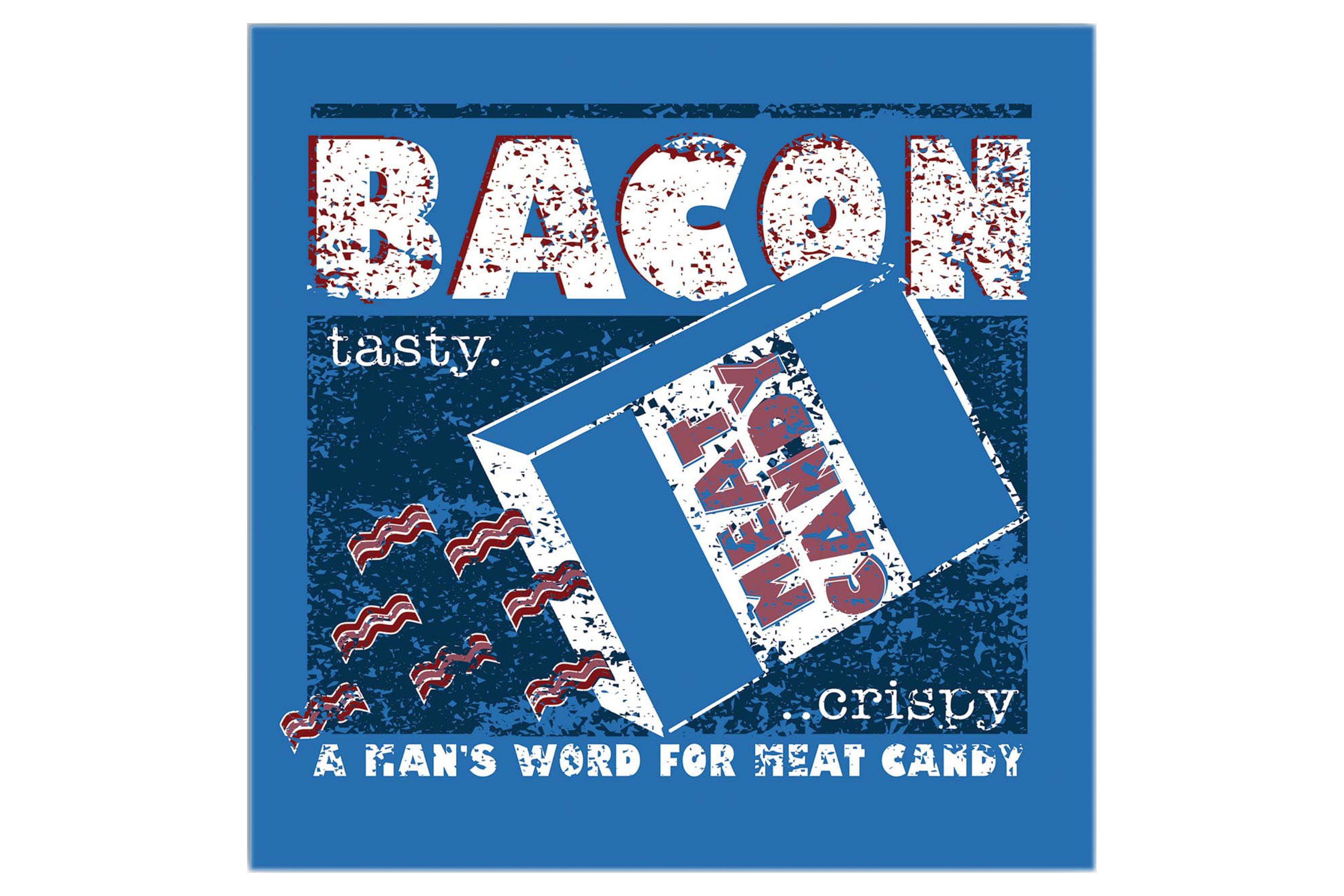 Bacon Meat Candy Blue Box Bacon Candy 12 x 12 Wood Wall Sign Plaque ...