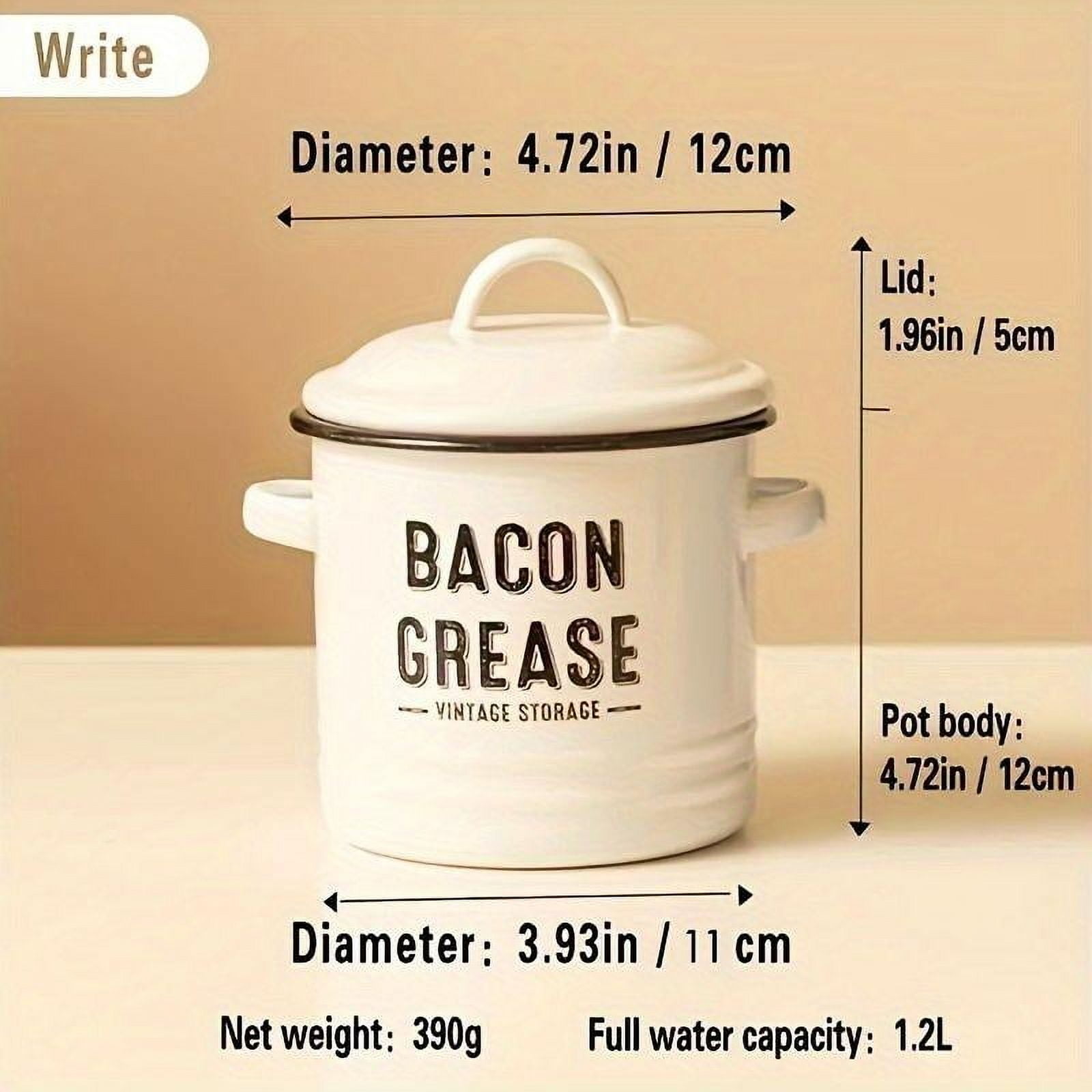 Bacon Oil Preserver Non Stick Pot Enamel Cup Oil Container Kitchen ...