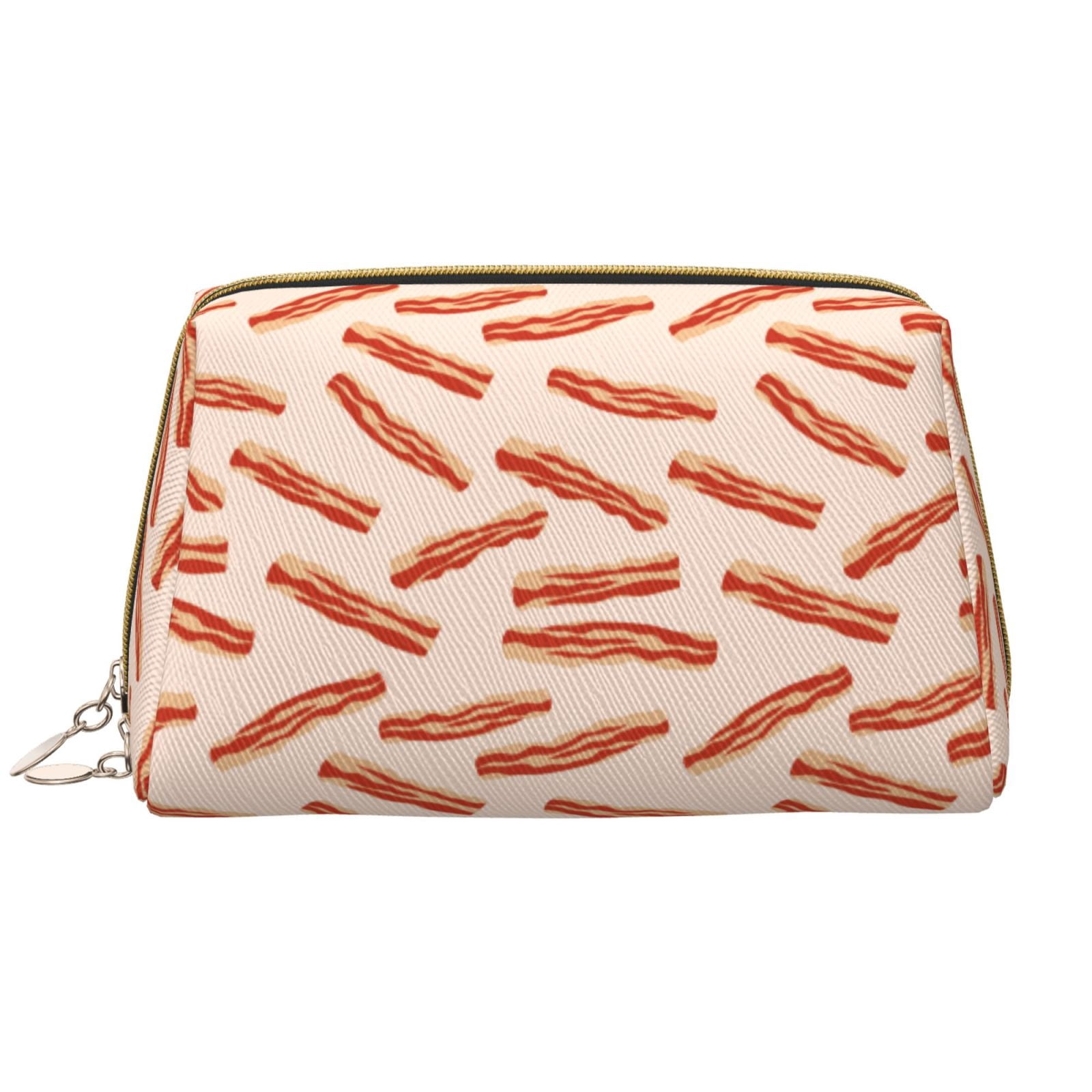 Bacon Print No.909 Makeup Bag, Large Capacity Travel Cosmetic Bag for ...