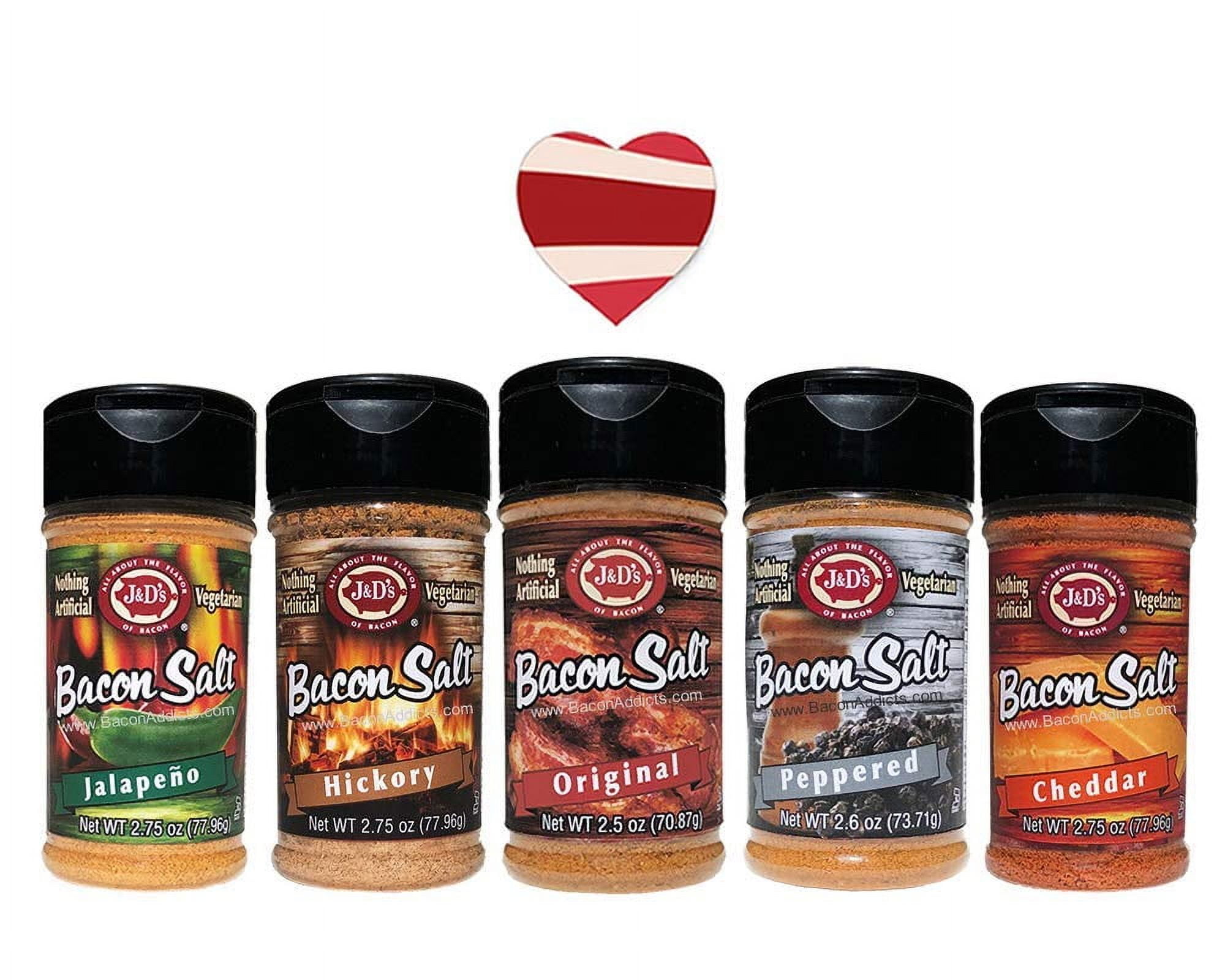 Bacon Salt Sampler Gift SBF3 Set (5 Pack + Sticker) - Original, Hickory ...