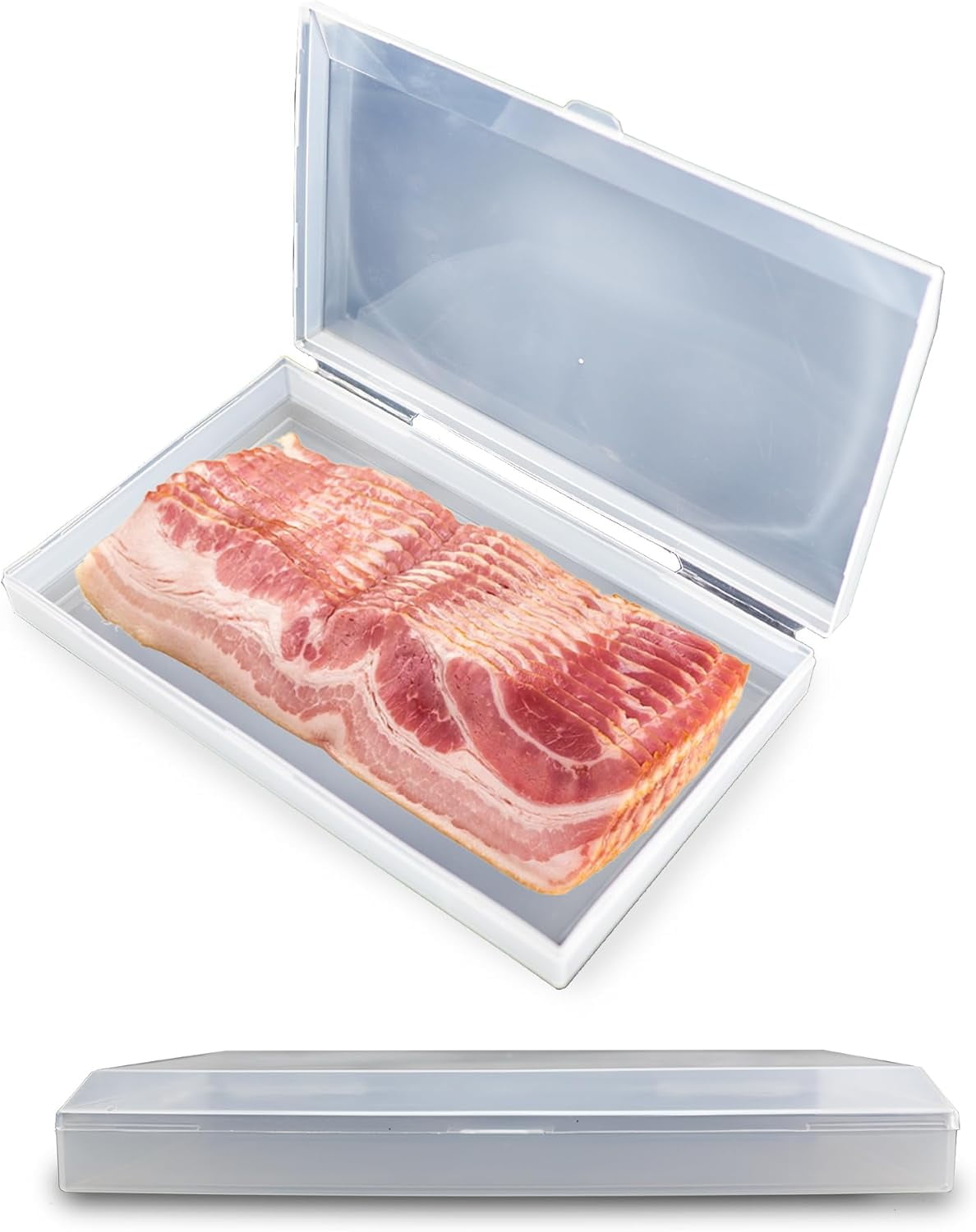 Bacon Saver Deli Meat Storage Container 1-lb Capacity 11x6.5-Inch Snap ...