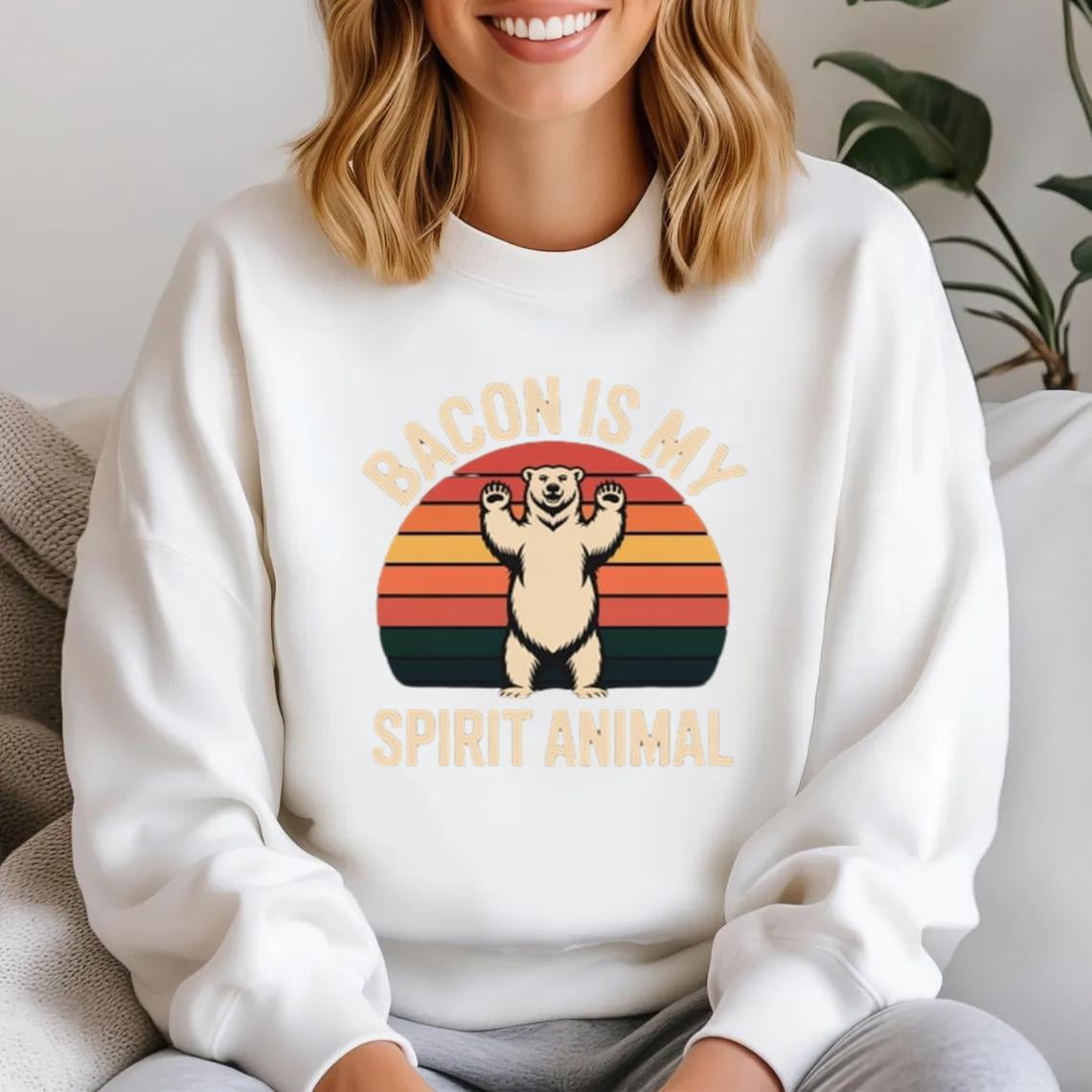 Bacon Spirit Animal BBQ Pork Grilling Funny Meat Lover Sweatshirt, for ...