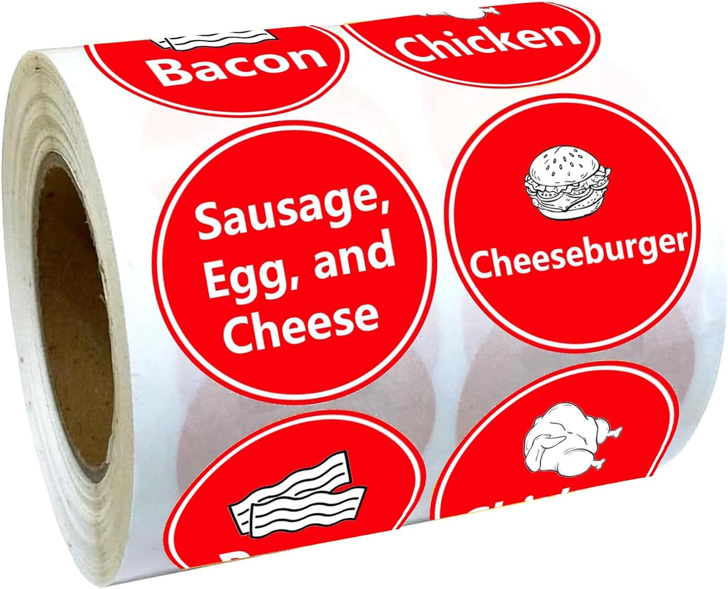 Bacon Stickers Chicken Sticker Sausage, Egg and Cheese Deli Food Label ...
