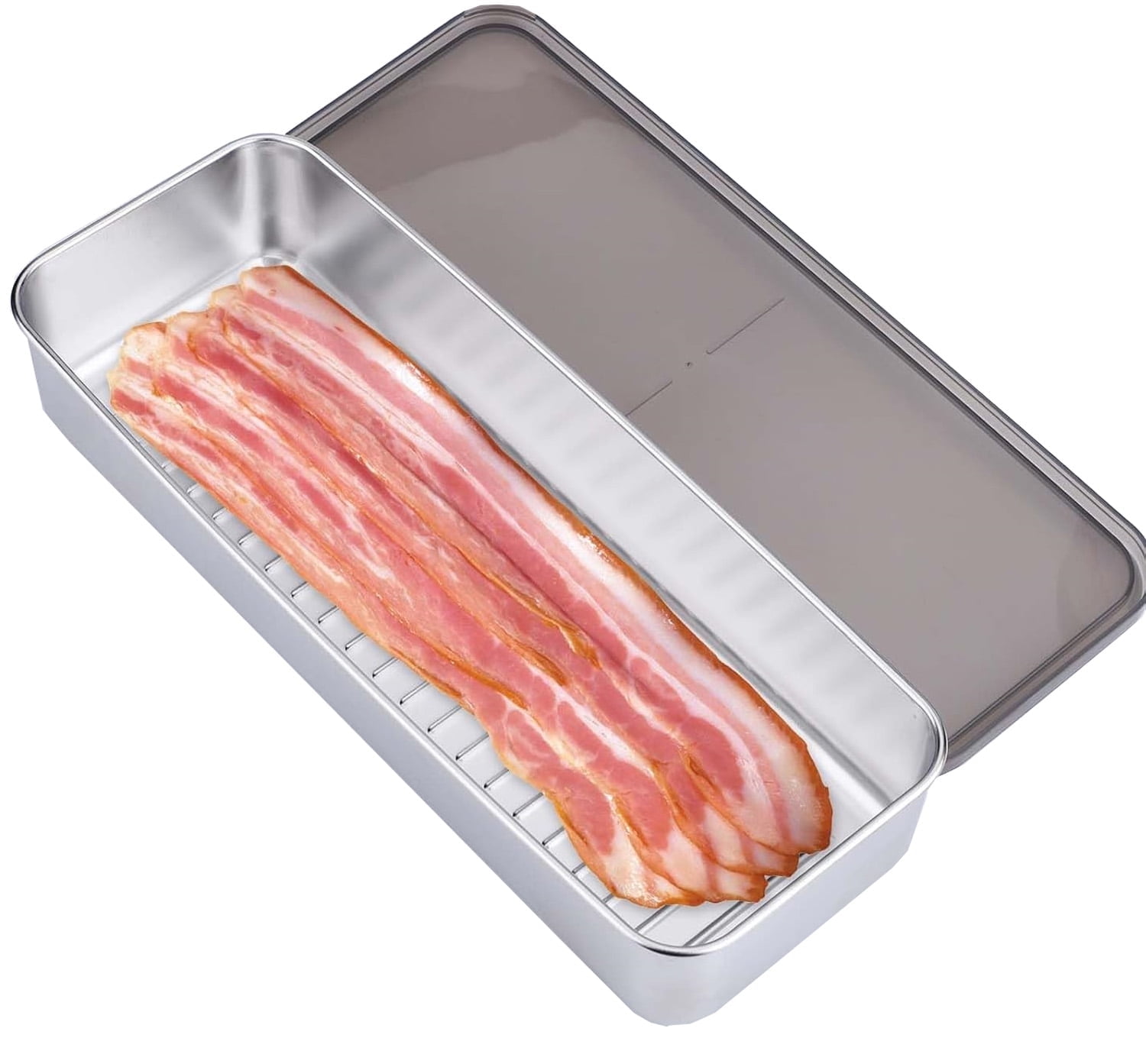 Bacon Storage Box for Fridge,Bexikou Stainless Steel Bacon Keeper, Deli ...