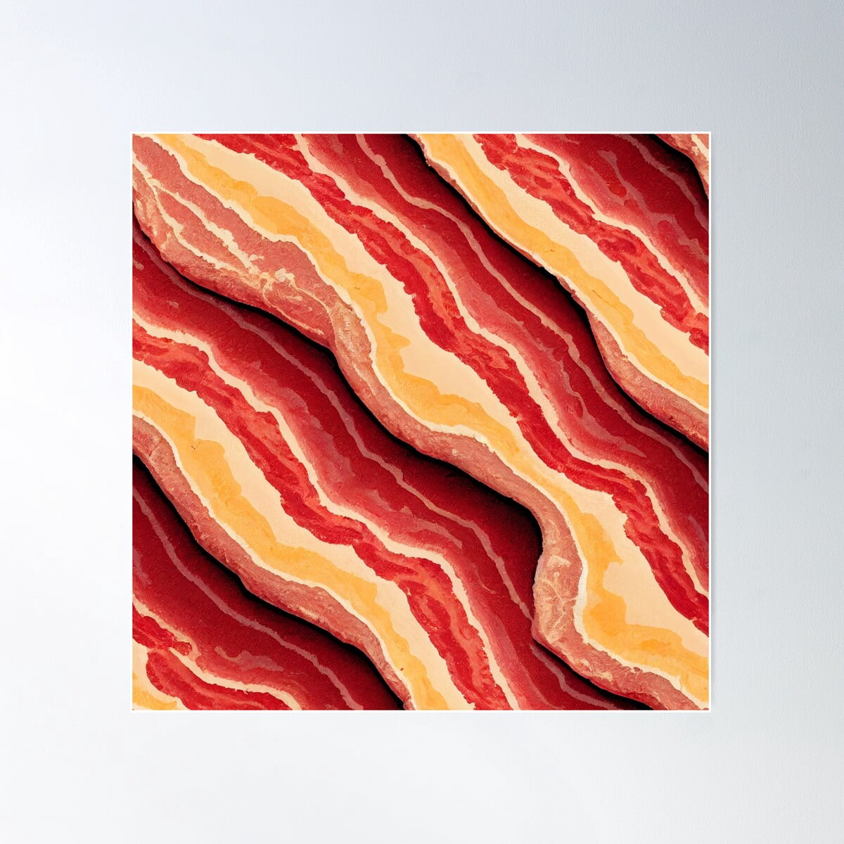 Bacon Stripes Poster Wall Art, Modern Wall Decor For Living Room ...