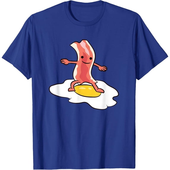 Bacon Surfing On Fried Egg Breakfast Egg And Bacon T-Shirt - Walmart.com