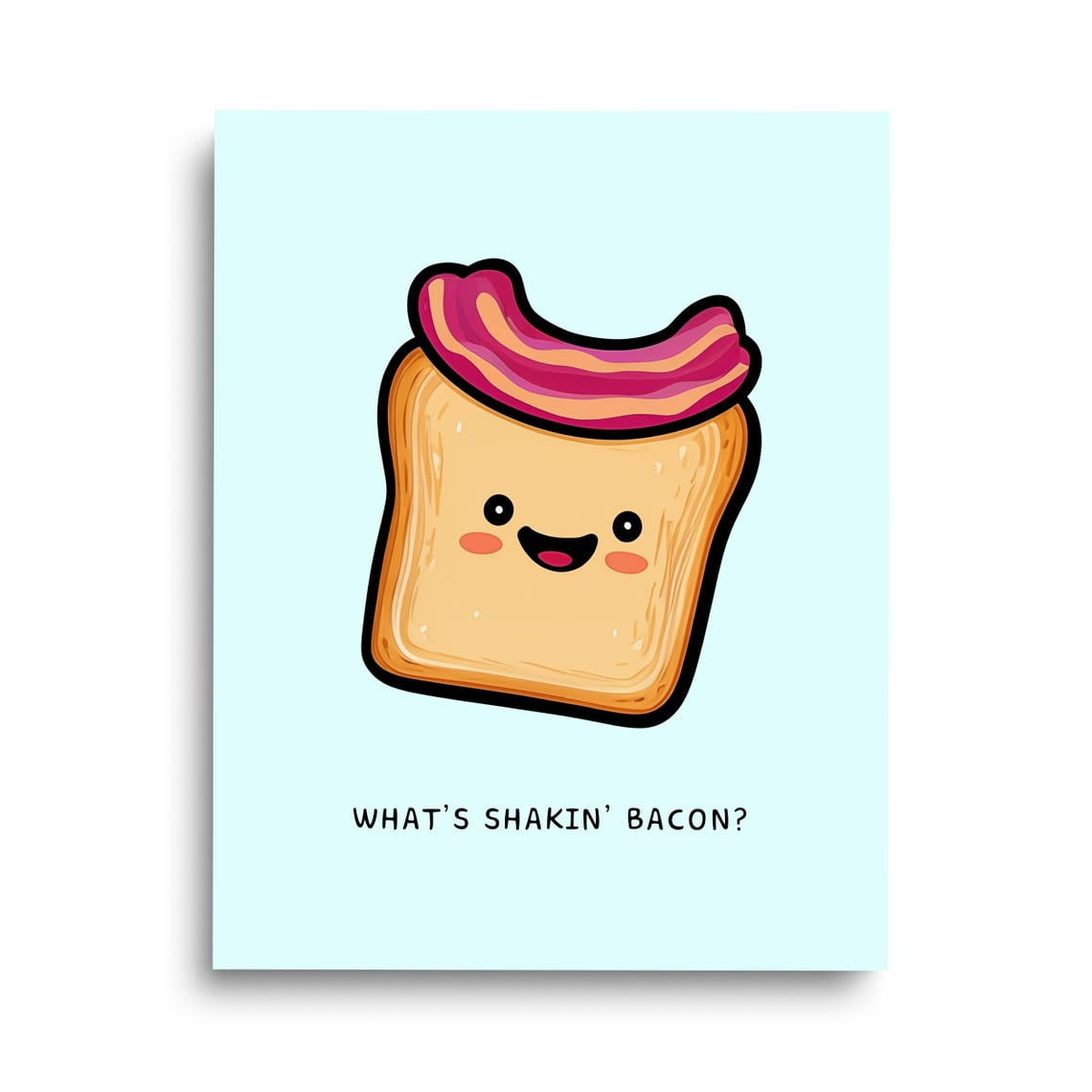Bacon Toast Print, Quirky Kitchen Wall Art, Chef Pun Foodie Decor ...