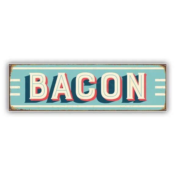 Bacon Vintage Sticker Phone Decal Water Bottle Stickers Car Decals ...