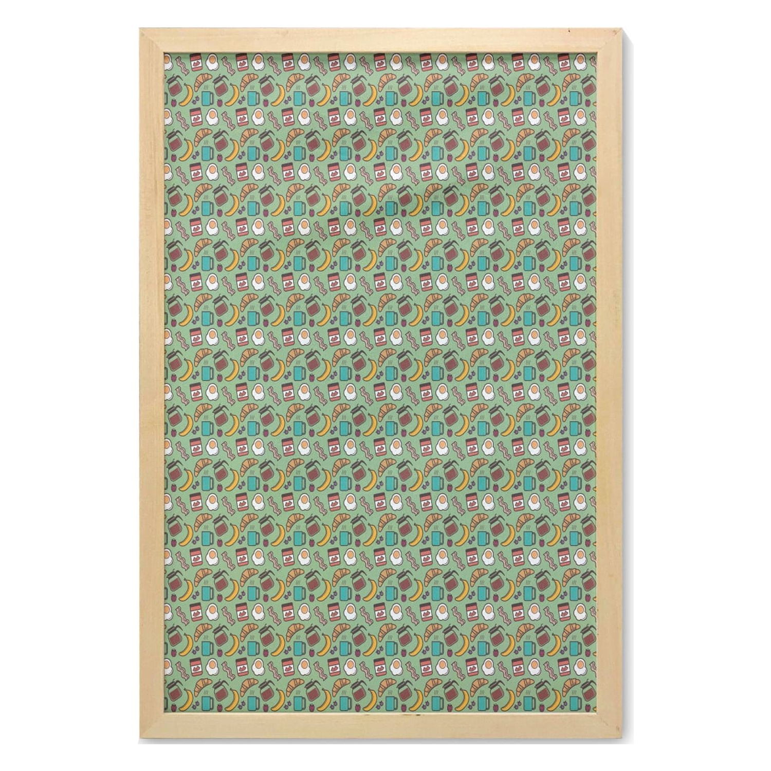 Bacon Wall Art with Frame, Sketch American Breakfast Menu with ...