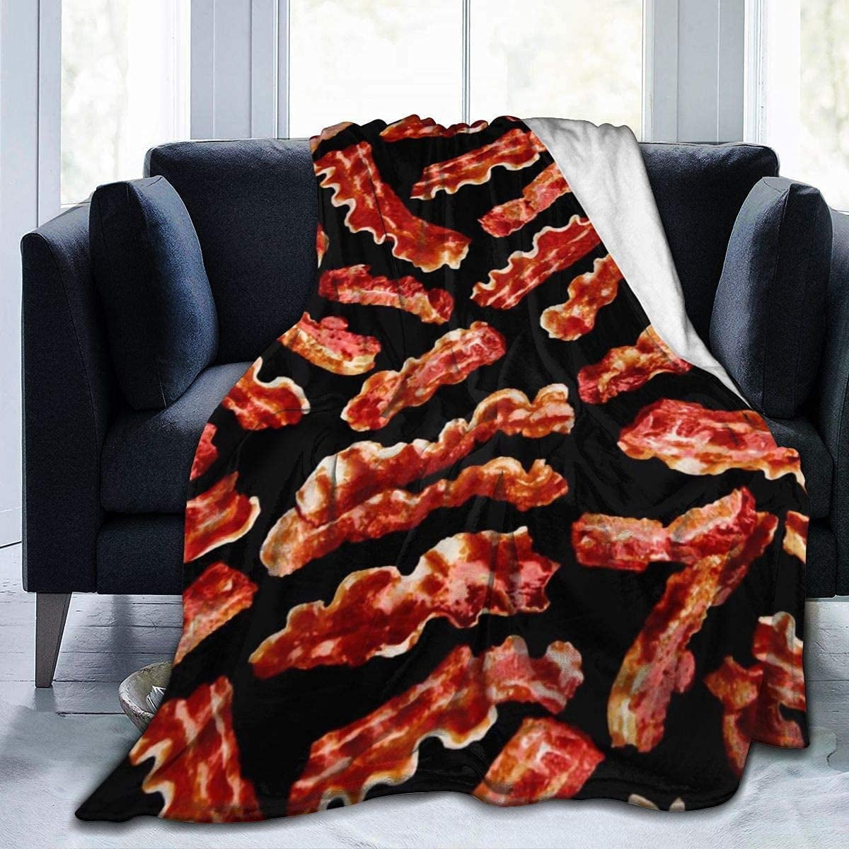 Bacon Warm Ultra Soft Micro Fleece Couch Travel Chair Throw Blanket for ...