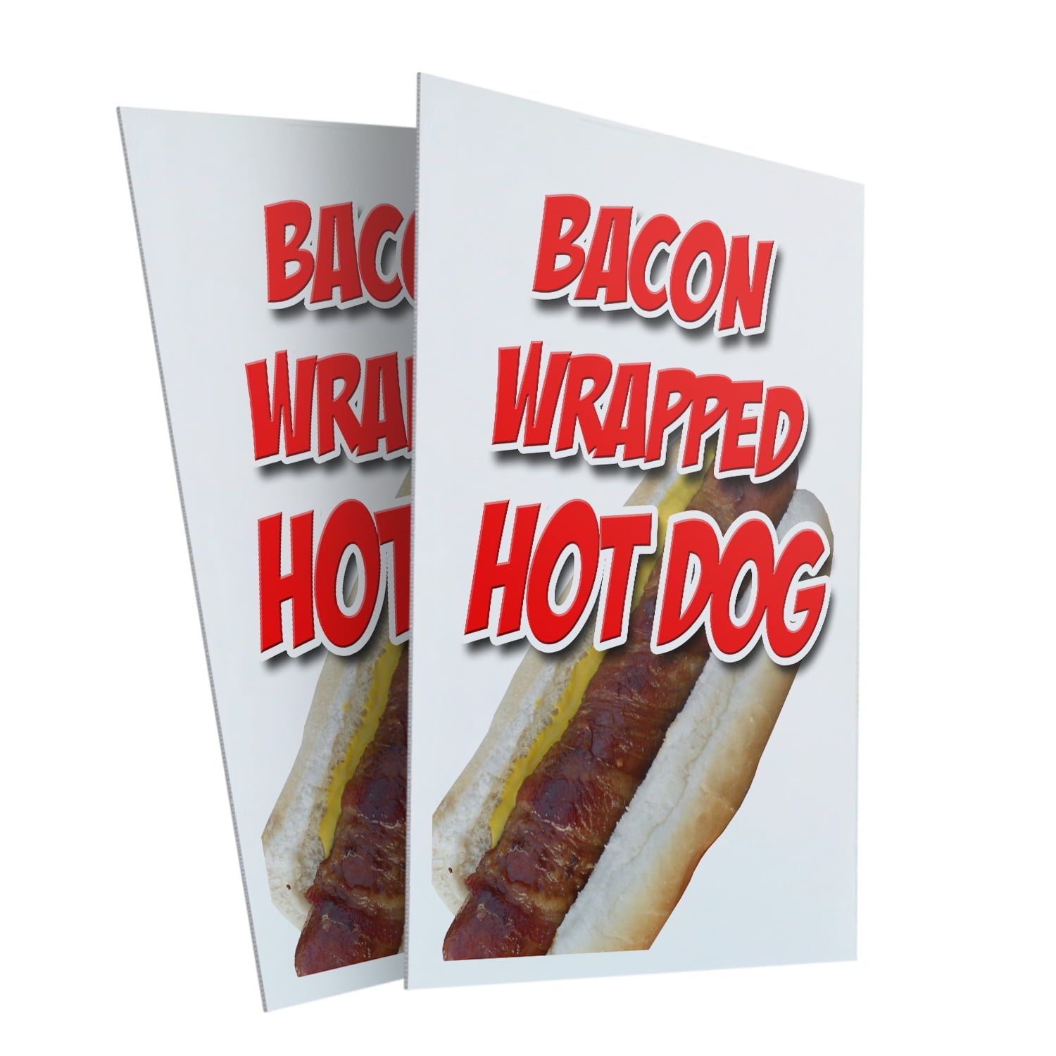 Bacon Wrapped Hot Dog (2-PACK) 24" x 36" Plastic Signs | Sign Insert ...