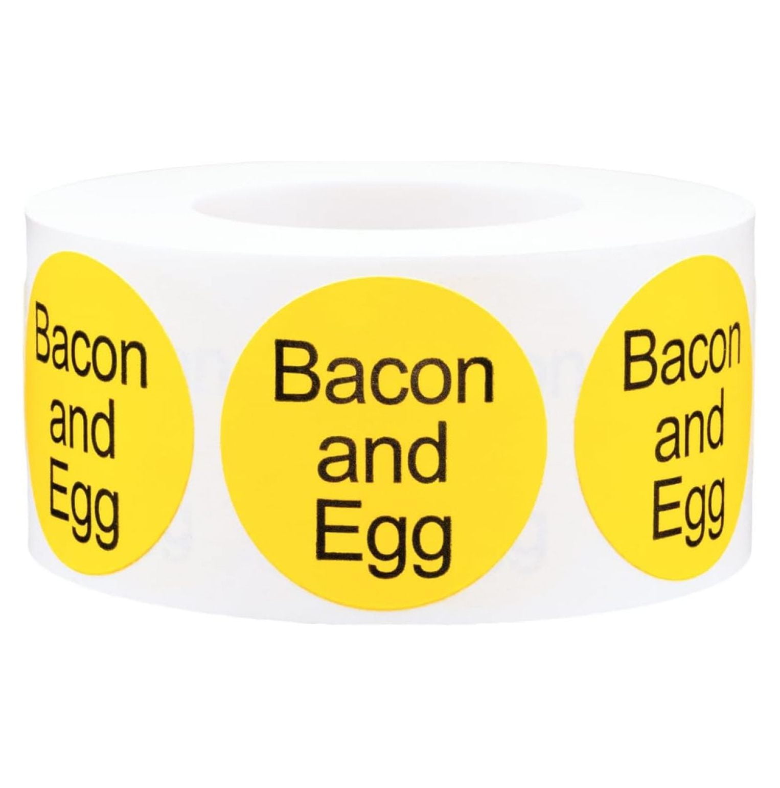 Bacon and Egg Deli Labels 1 Inch Round Circle Dots 500 Total Stickers ...