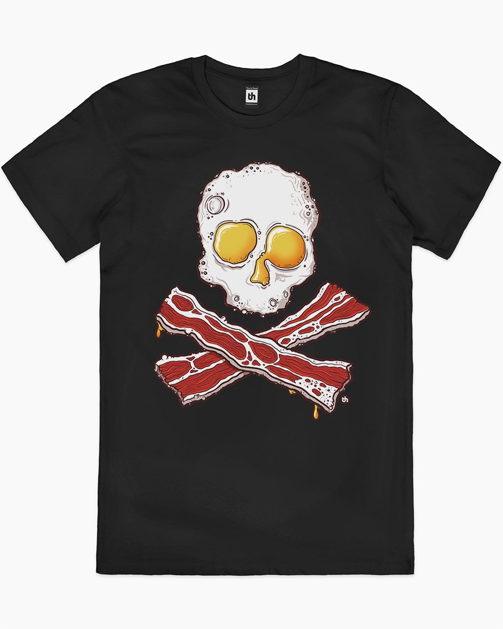 Bacon and Eggs Jolly Roger T-Shirt Australia Online colour_black ...