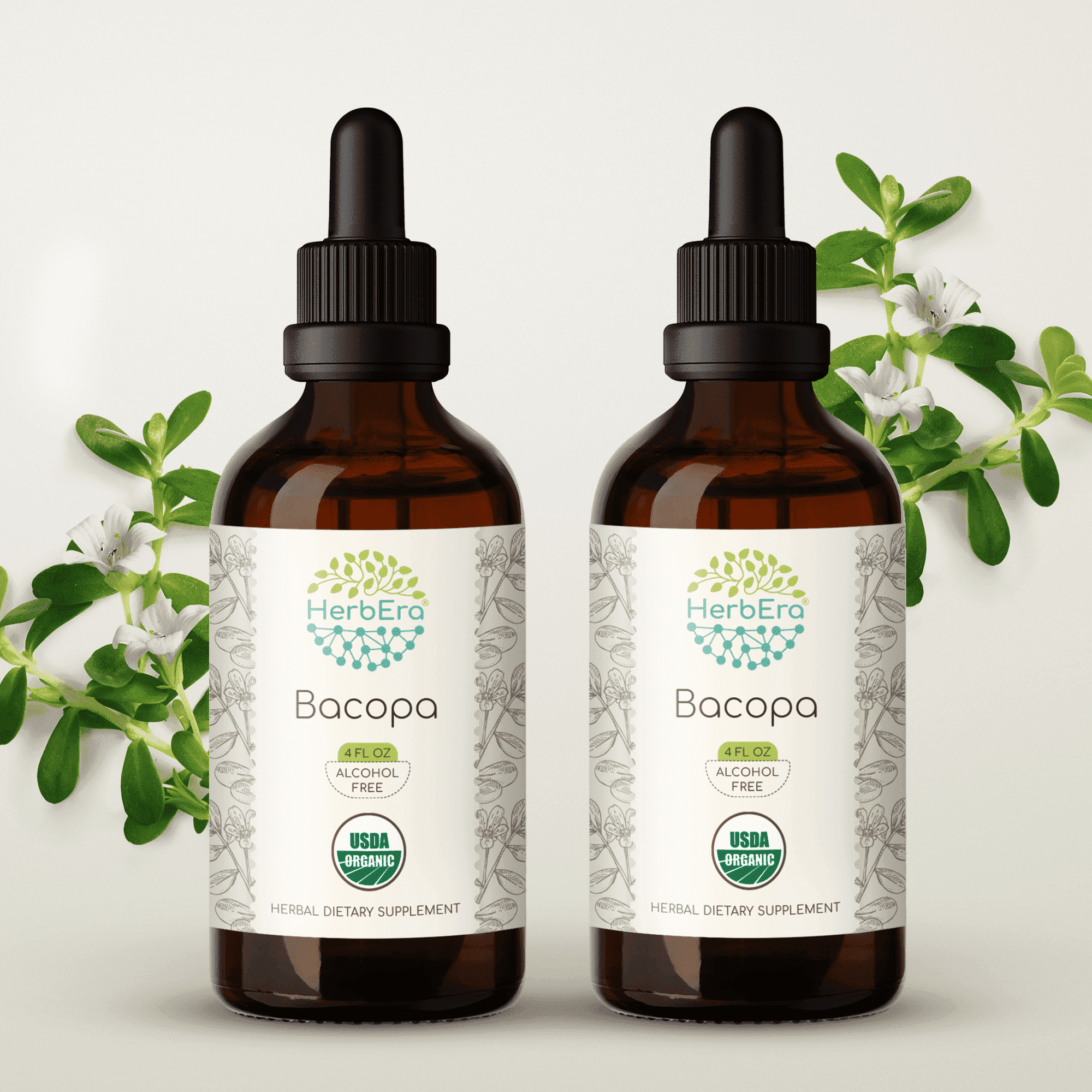 HerbEra Bacopa Tincture, Organic Herbal Dietary Supplement for ...