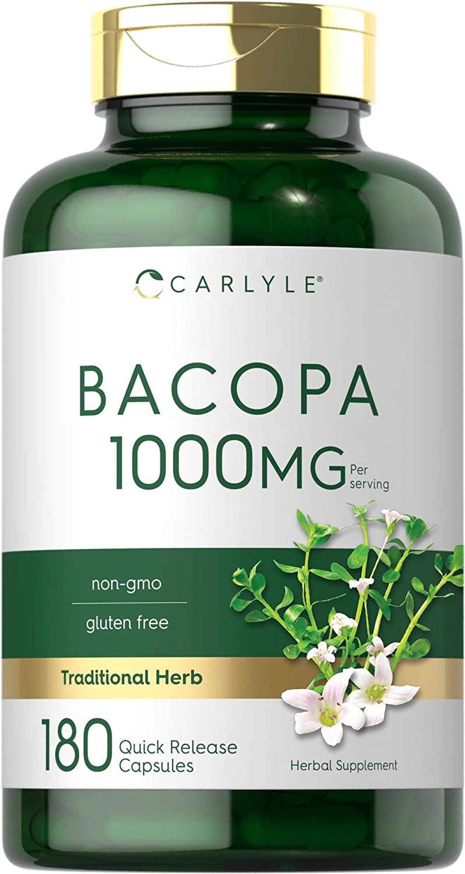 Carlyle Bacopa Monnieri 2000mg, 180 Capsules for Ayurvedic Wellness ...