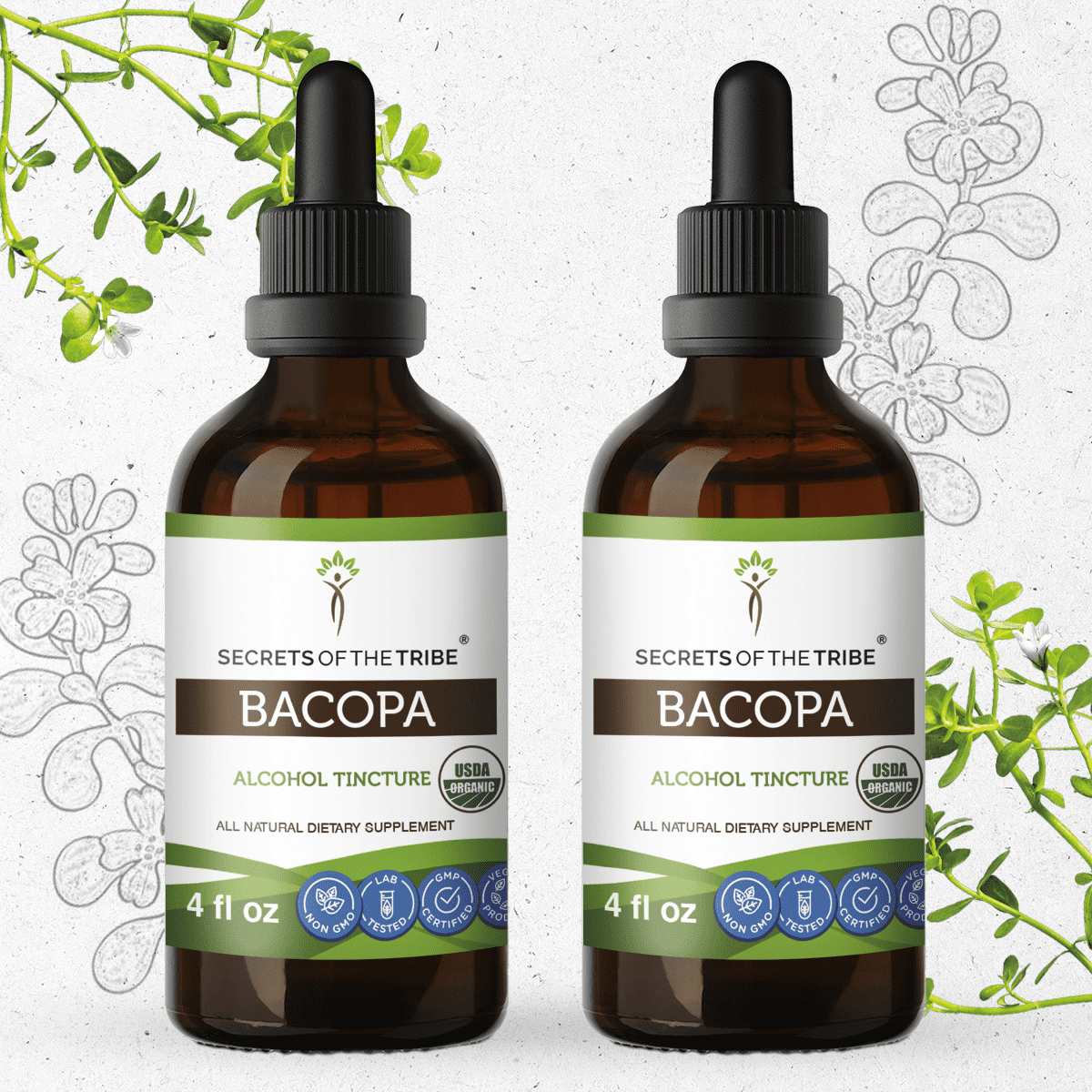 Bacopa Tincture Alcohol Extract, Organic Bacopa Bacopa Monnieri ...