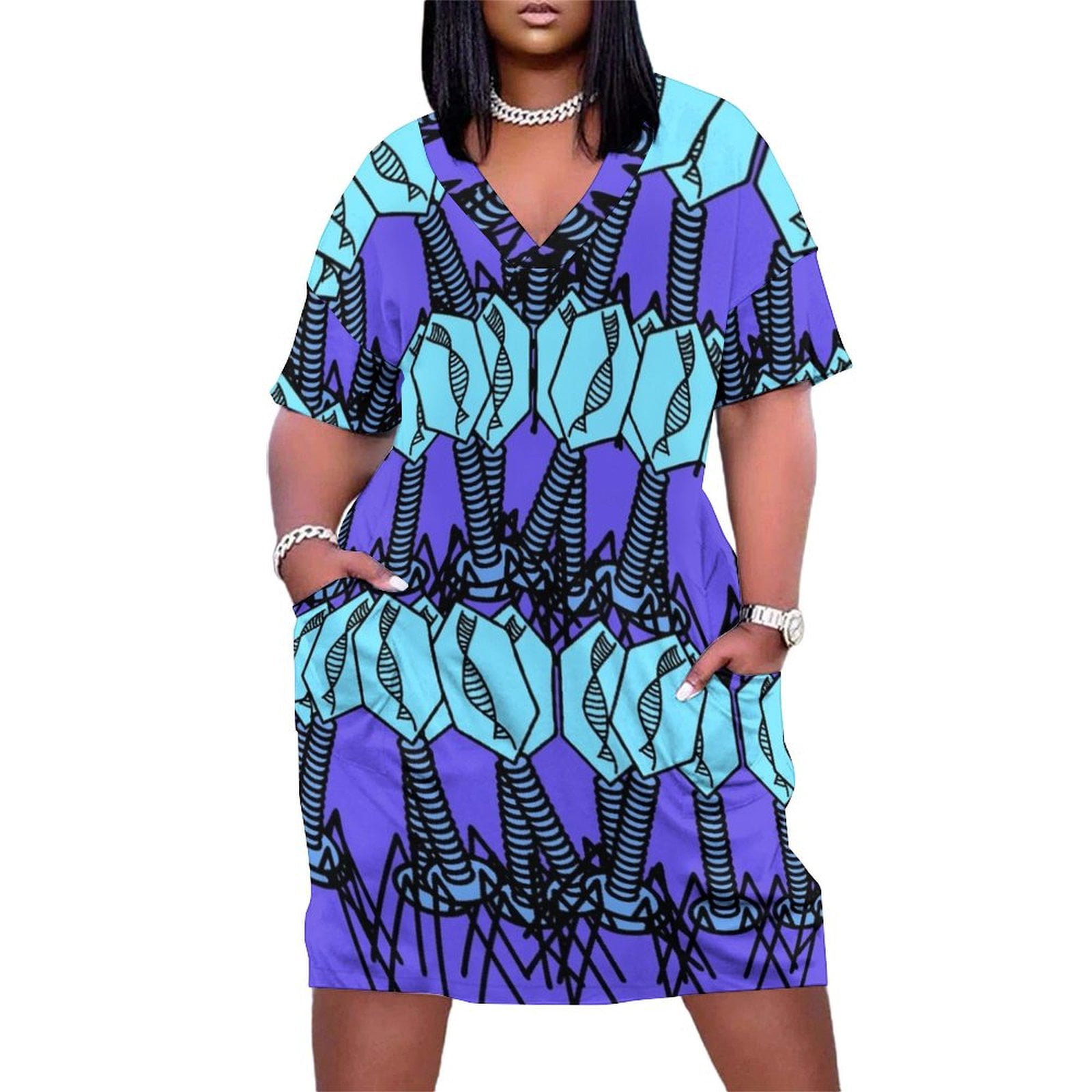 Bacteriophage collage Loose Pocket Dress dresses for woman 2025 prom ...