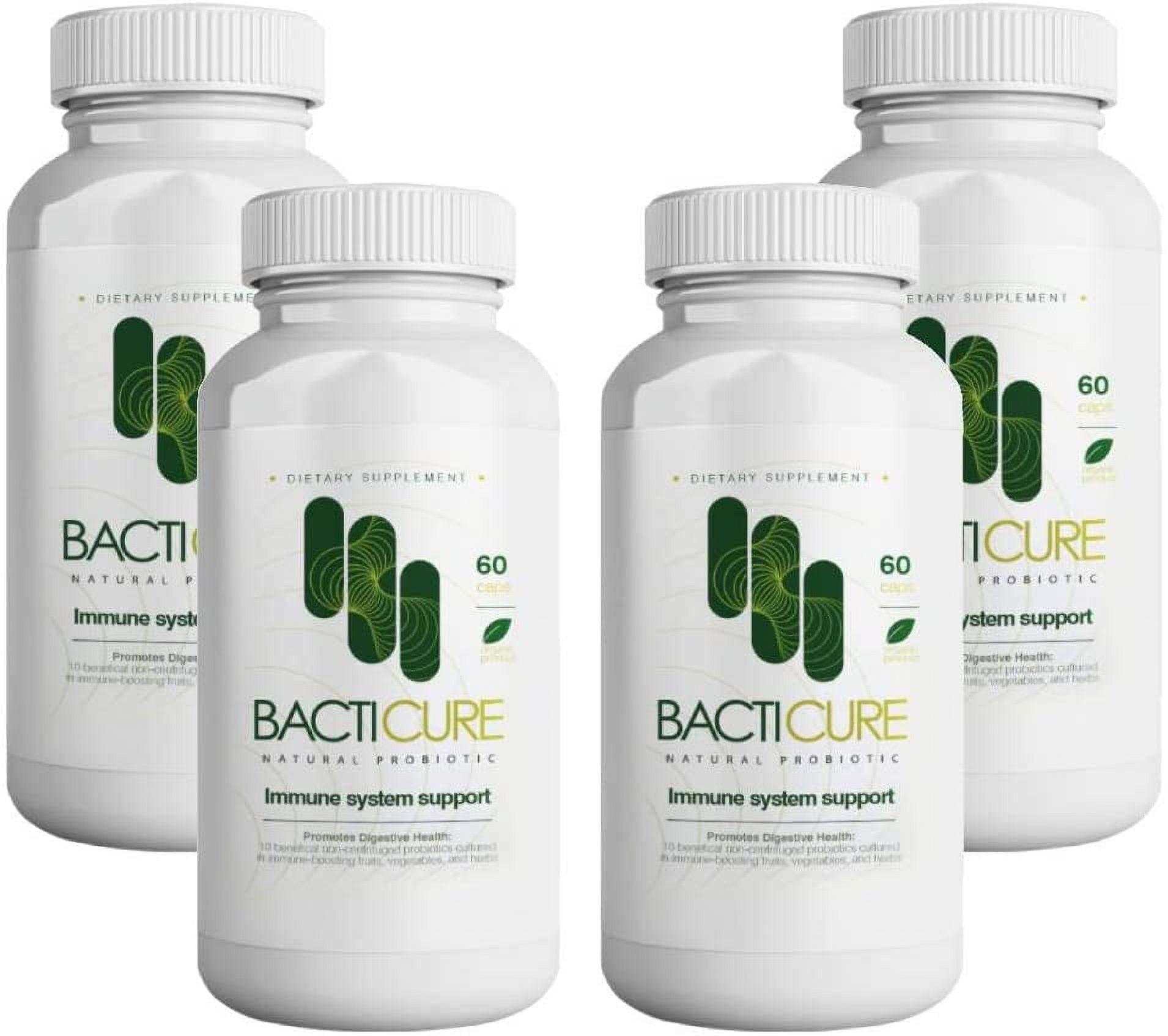 Bacticure, Natural Product, Set of 4 Bottles, Total per Bottle 60 ...