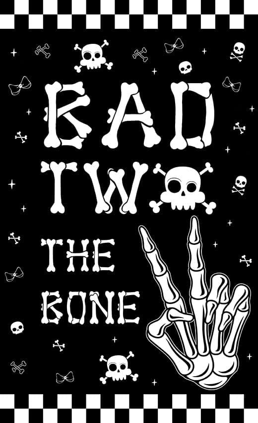 Bad 2nd The Bone Backdrop Skeleton Theme 2nd Birthday Decorations ...