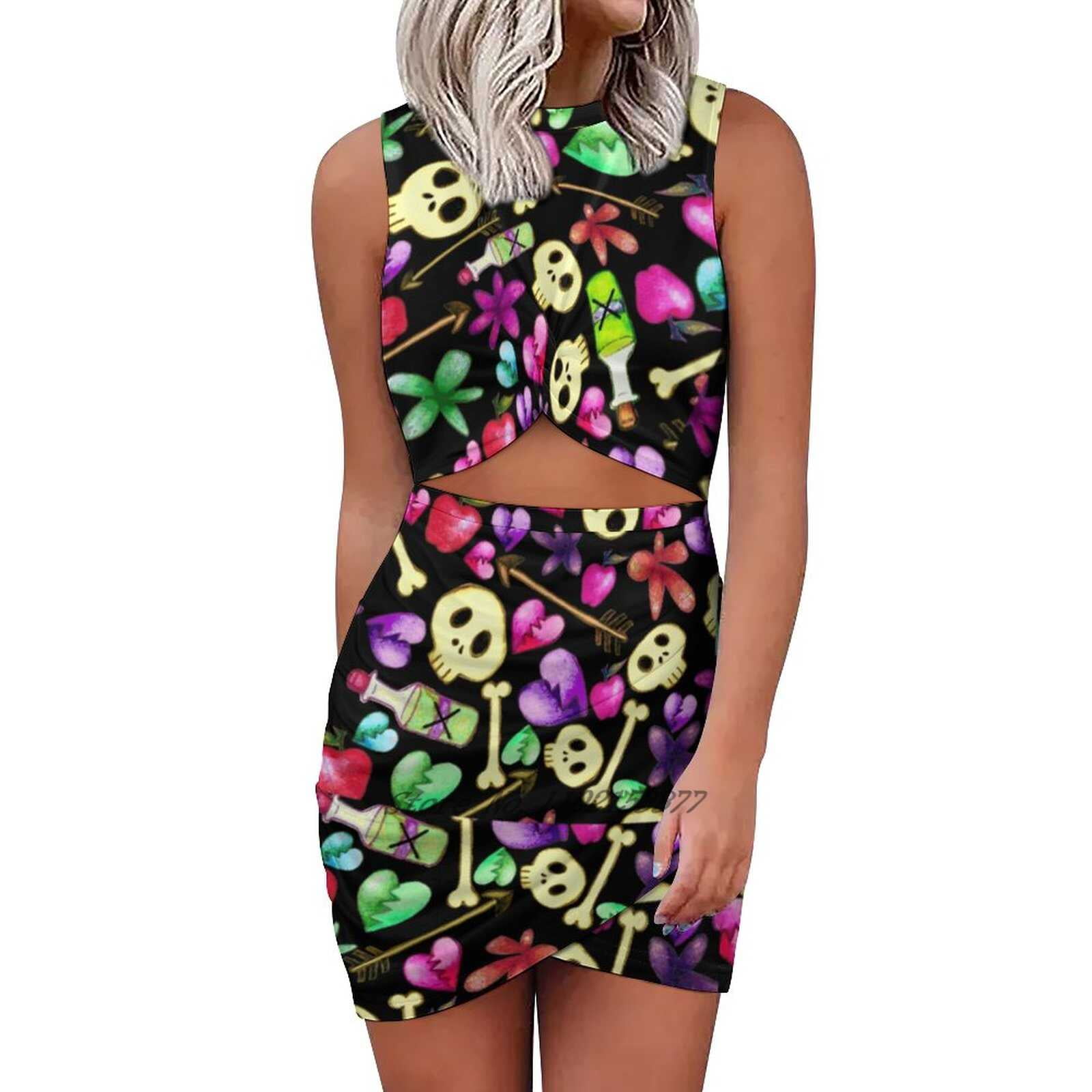 Bad Arrows & Broken Hearts Loose Pocket Dress Women'S Printed Dresses V ...